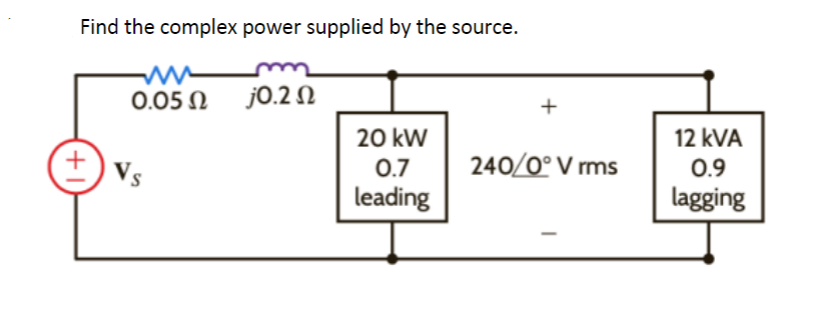 Solved Find the complex power supplied by the source. | Chegg.com