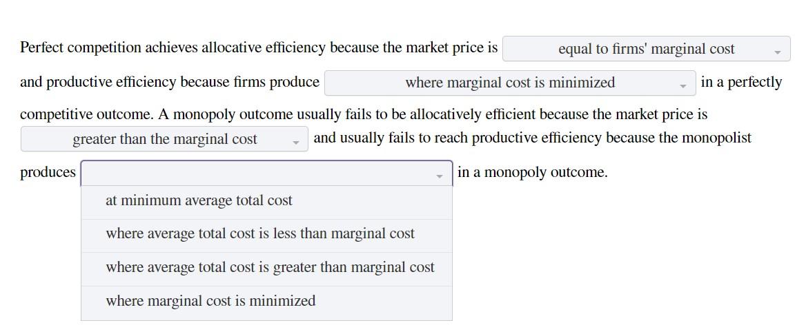 Solved Complete the statement on allocative and productive | Chegg.com