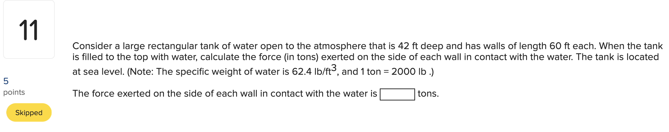 Solved Consider a large rectangular tank of water open to | Chegg.com