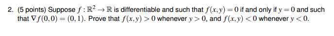 Solved 2. (5 points) Suppose f:R2→R is differentiable and | Chegg.com