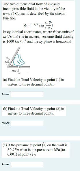 Solved The two-dimensional flow of inviscid incompressible | Chegg.com