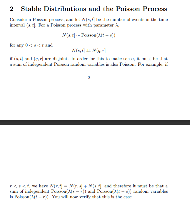 Stable Distributions and the Poisson Process Consider | Chegg.com