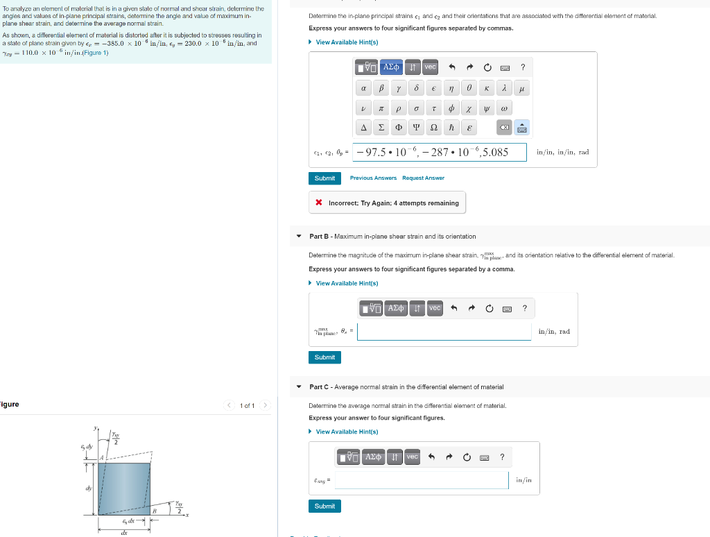 Solved To analyze an clement of material that is in a given | Chegg.com