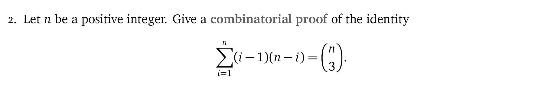 Solved Please use Combinatorial proof. To prove an equation | Chegg.com