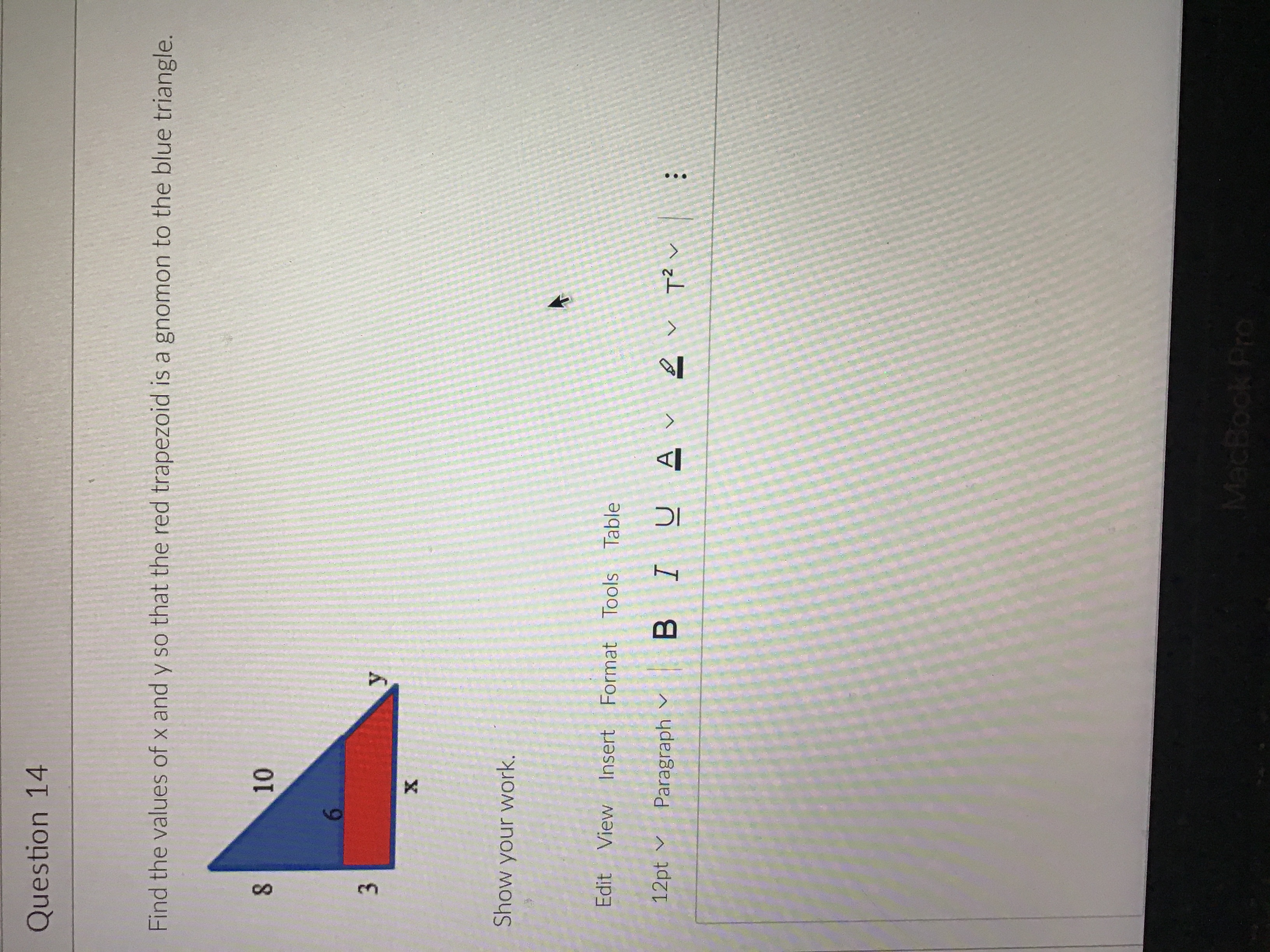 Solved Find the values of x and y so that the red trapezoid | Chegg.com