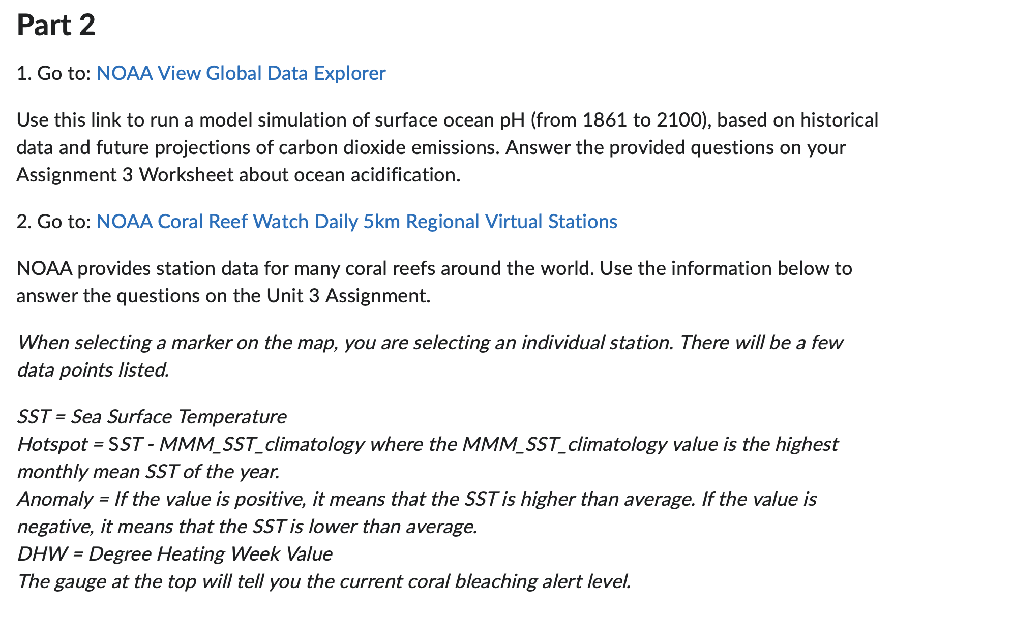 Solved Part 2Go to: NOAA View Global Data ExplorerUse this | Chegg.com