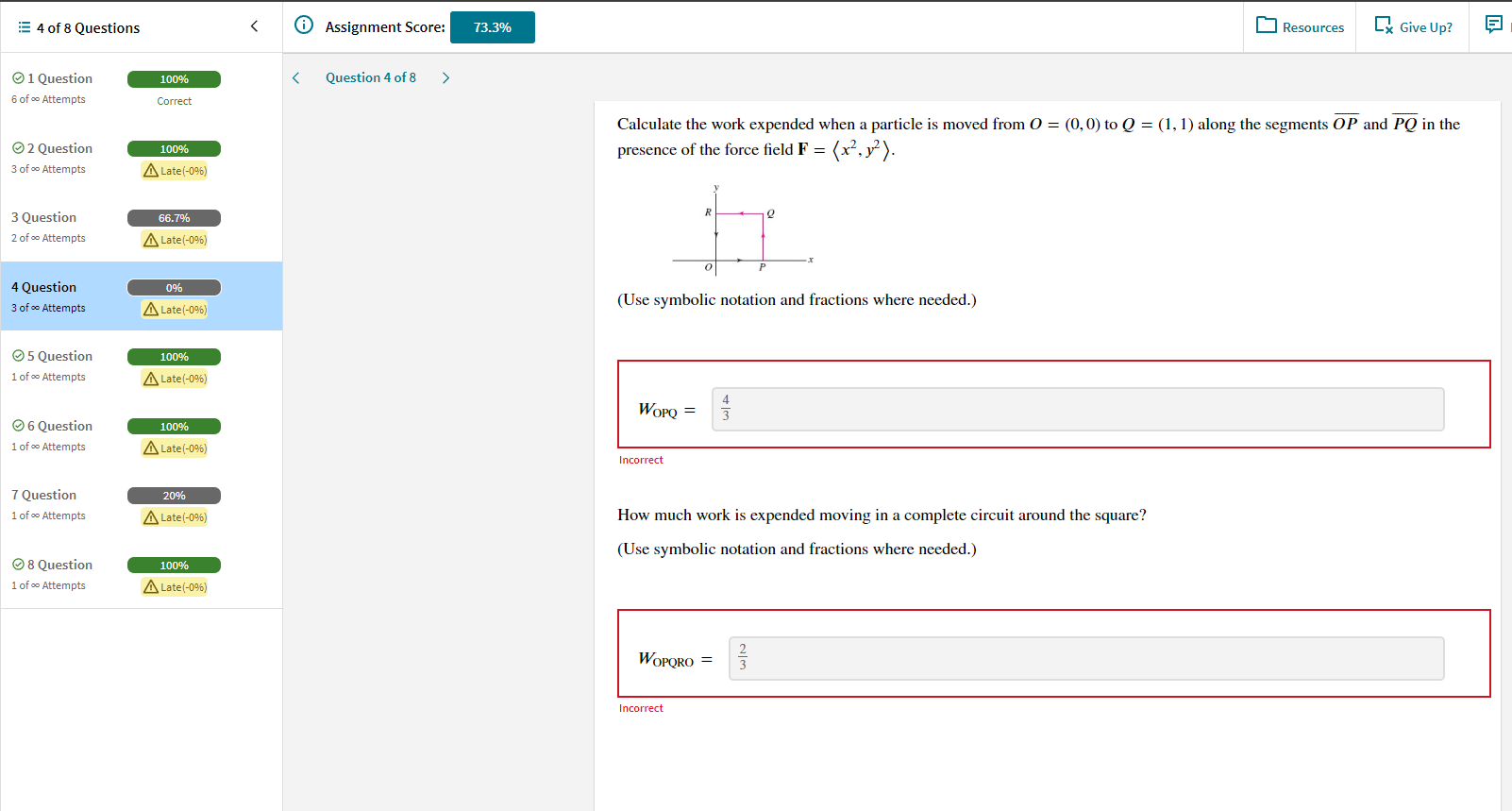 Solved Calculate the work expended when a particle is moved | Chegg.com