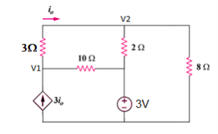 Solved Using nodal analysis, find V1, V2 and the current i0 | Chegg.com