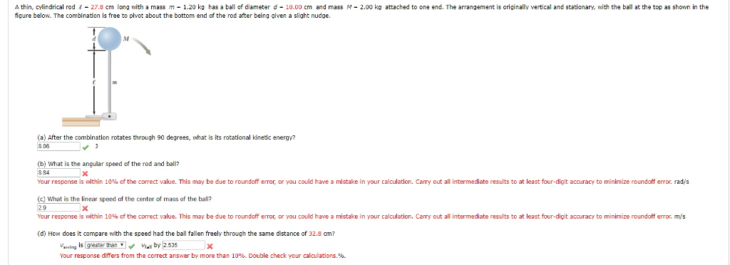 Solved A thin, cylindrical rod-27.8 cm long with a mass m | Chegg.com