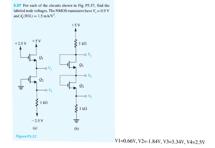 Solved For each of the circuits shown in Fig. P5.57, find | Chegg.com