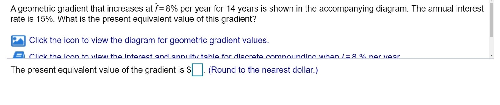 Solved A geometric gradient that increases at f= 8% per year | Chegg.com