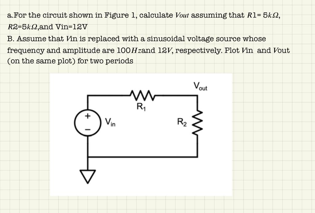 Solved a.For the circuit shown in Figure 1, calculate Vout | Chegg.com