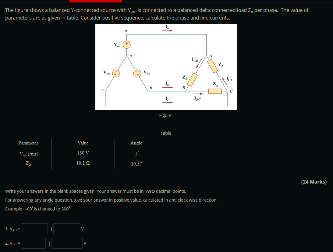 Solved The figure shows a balanced Y-connected source with | Chegg.com