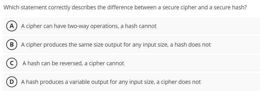 Solved Which statement correctly describes the difference | Chegg.com