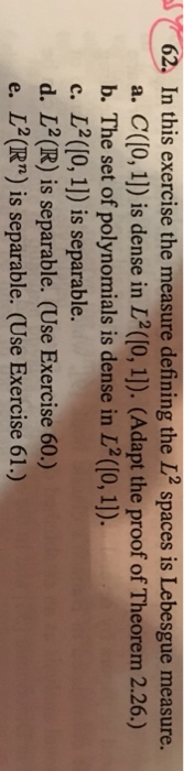 Solved 62, In this exercise the measure defining the L2 | Chegg.com