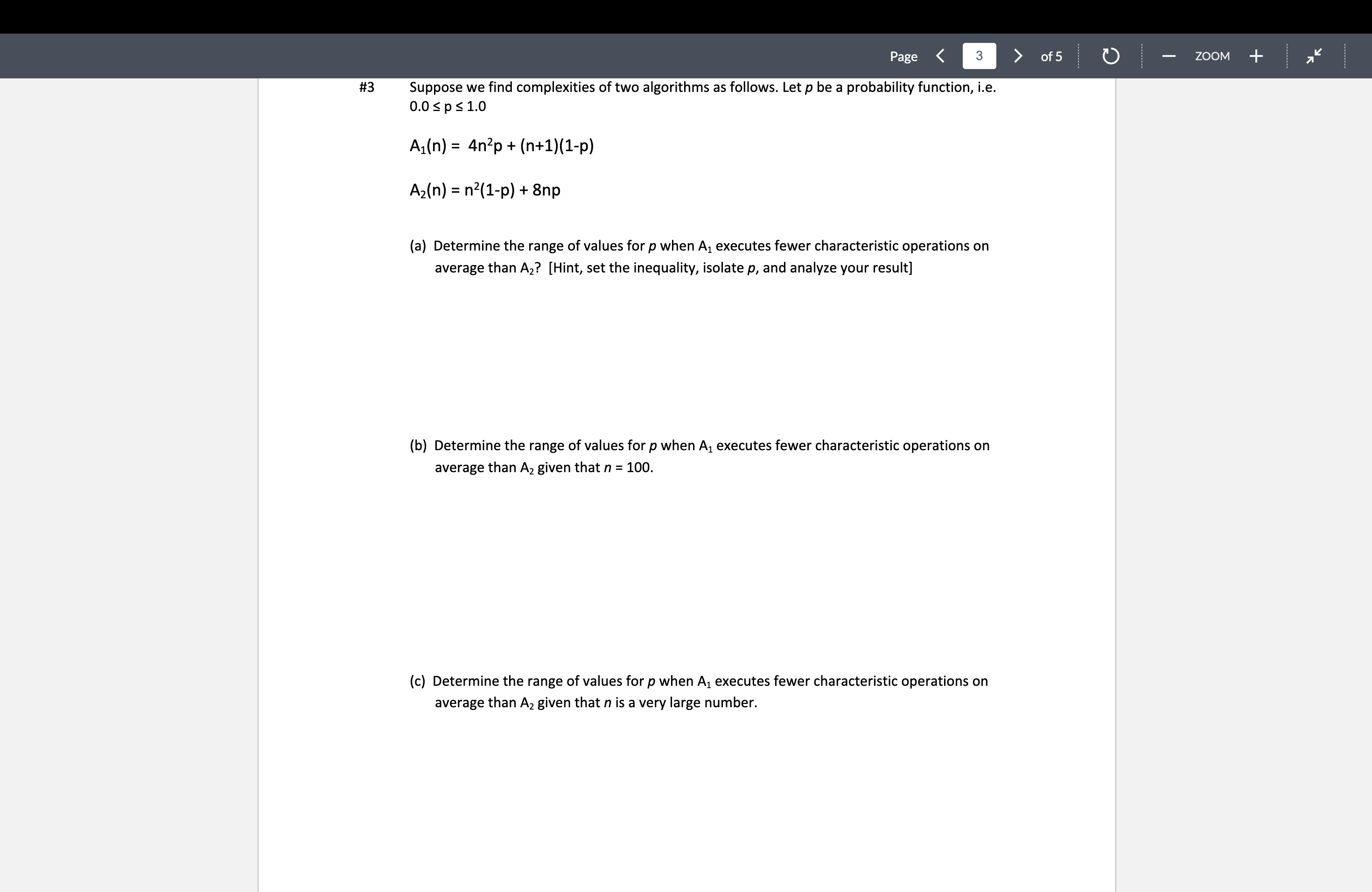 Solved Suppose we find complexities of two algorithms as | Chegg.com