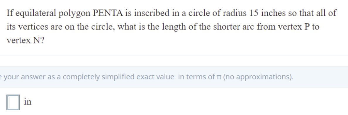 If equilateral polygon PENTA is inscribed in a circle | Chegg.com