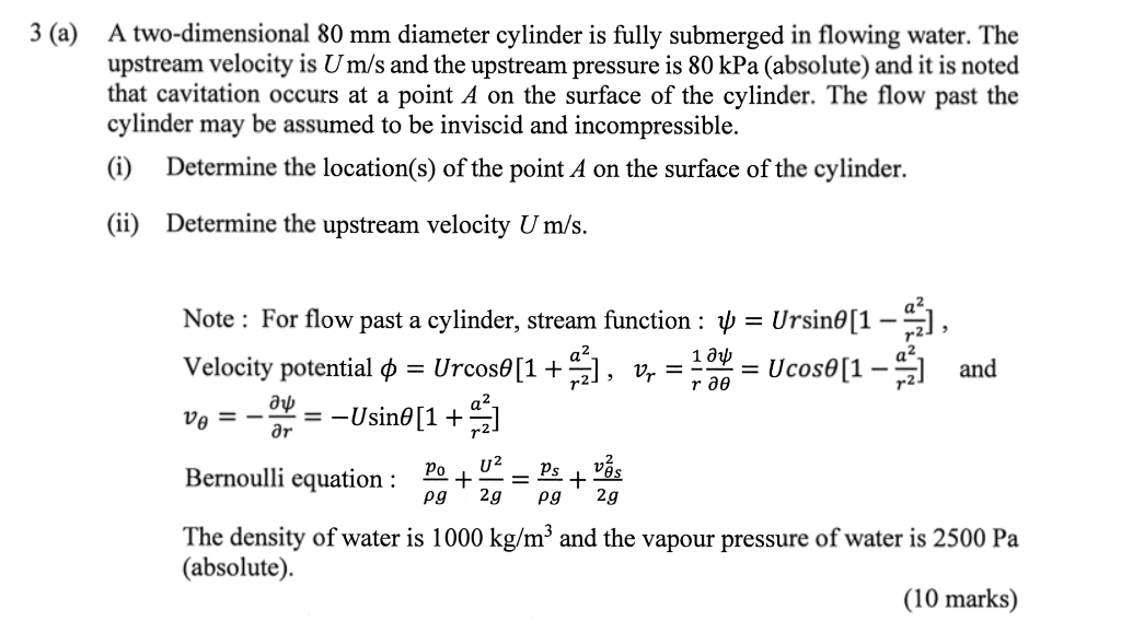 Solved A two-dimensional 80 mm diameter cylinder is fully | Chegg.com