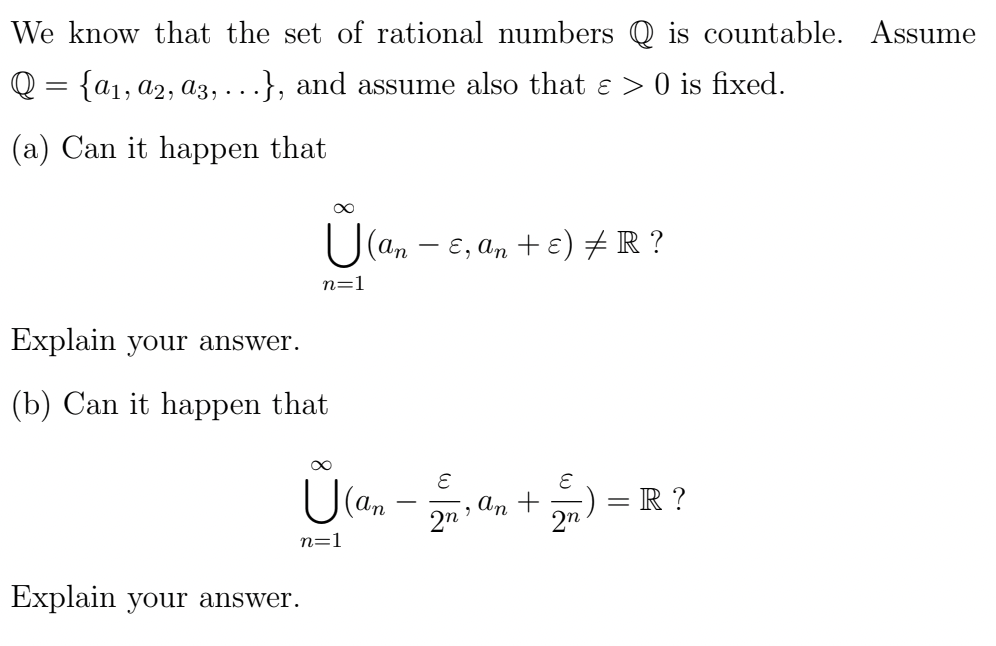 Solved We know that the set of rational numbers Q is | Chegg.com