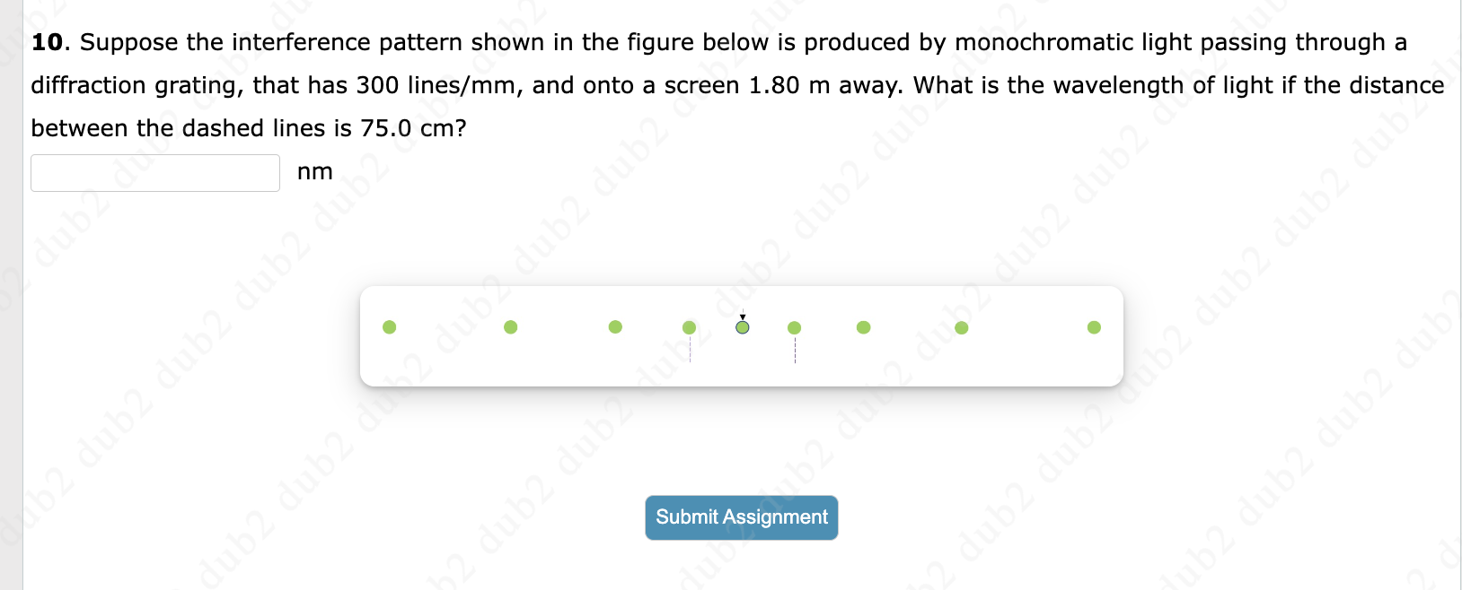 Solved 10 Suppose The Interference Pattern Shown In The