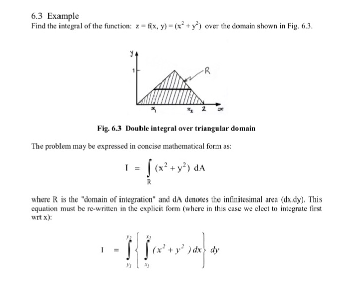Solved 6.3 Example Find the integral of the function: z fix, | Chegg.com