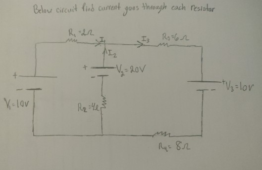 Solved Below circuit find current goes through each resistor | Chegg.com