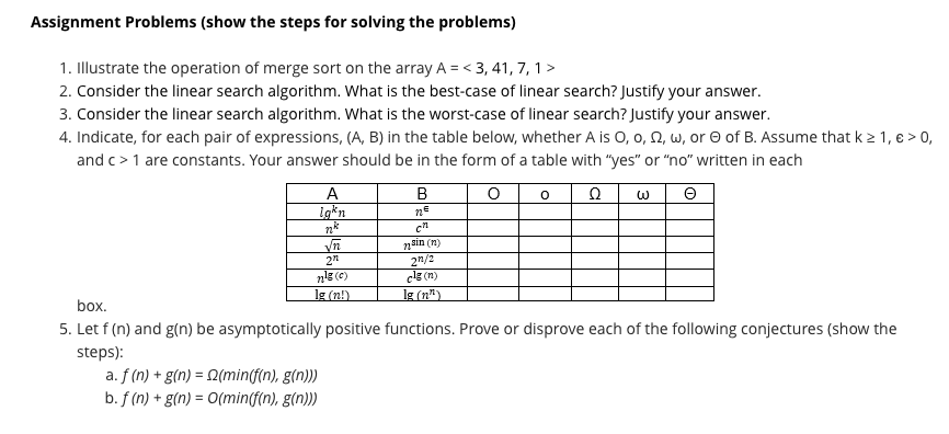 Solved Assignment Problems (show ﻿the steps for solving the | Chegg.com