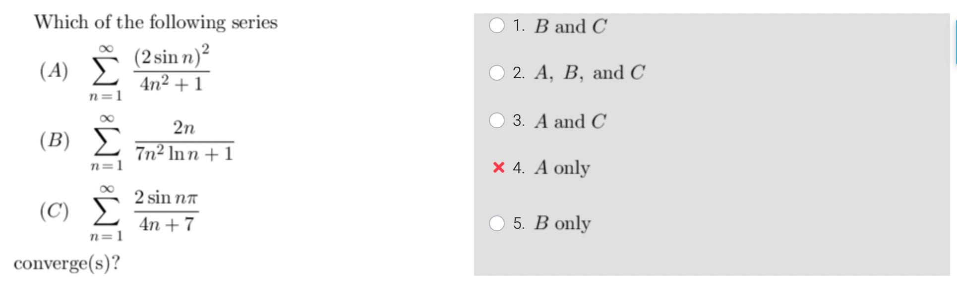 Solved Determine if the series 1. series converges | Chegg.com