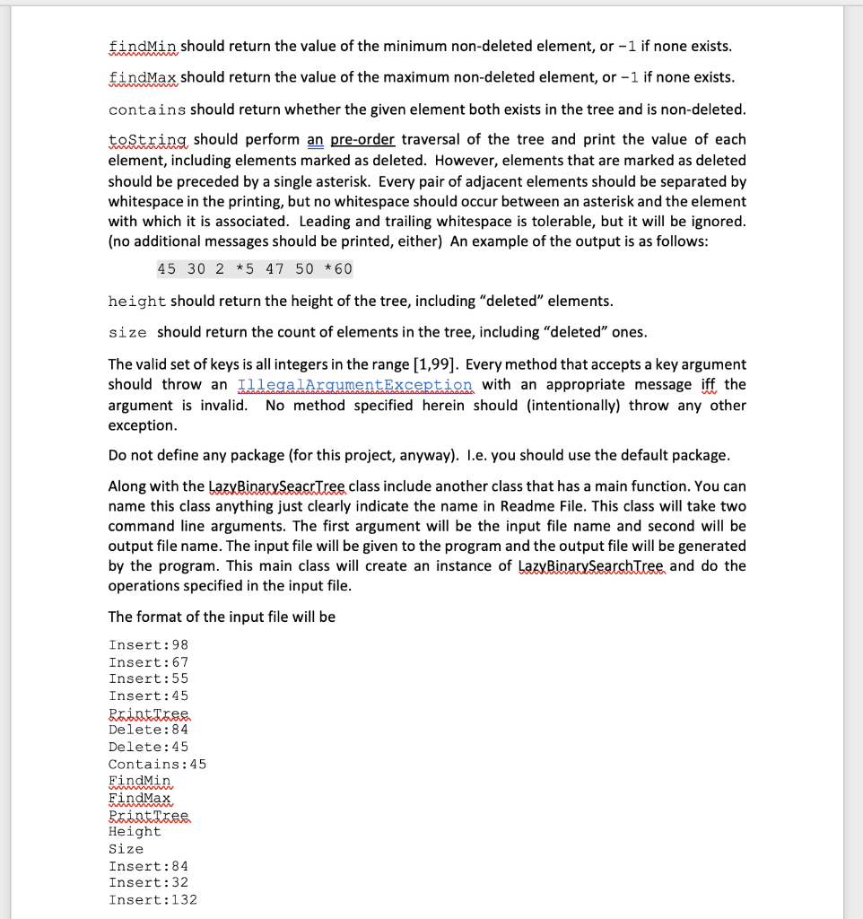 Solved The task of this project is to implement in Java a | Chegg.com