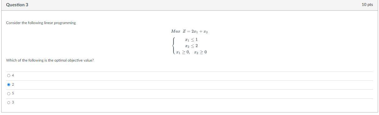 Solved Consider the following linear programming Max | Chegg.com