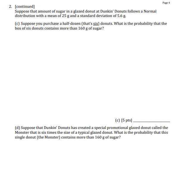 Solved Page 1 2. [continued) Suppose that amount of sugar in | Chegg.com