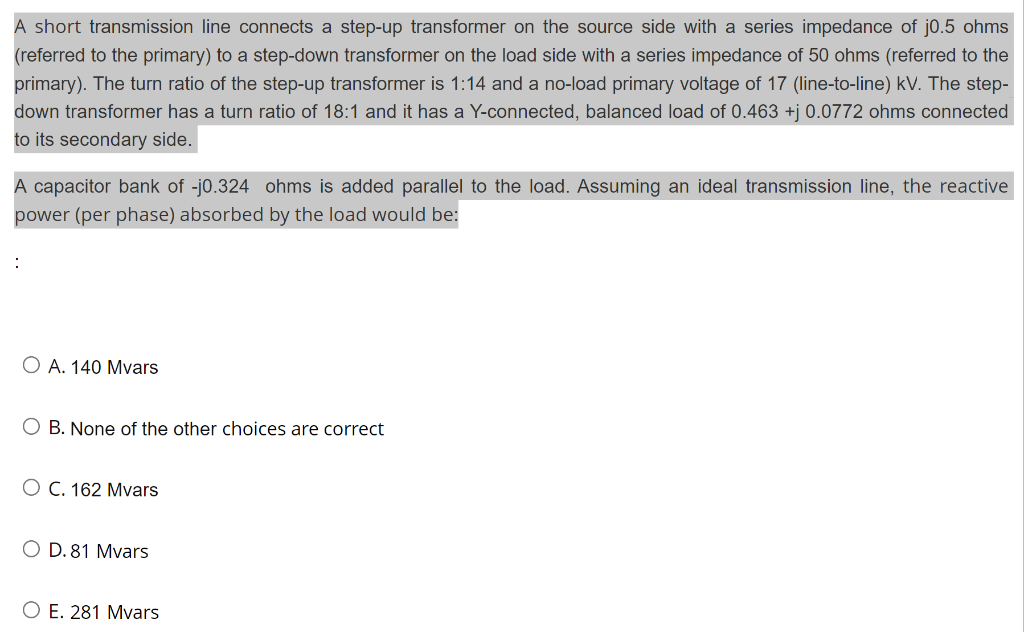 Solved A short transmission line connects a step-up | Chegg.com