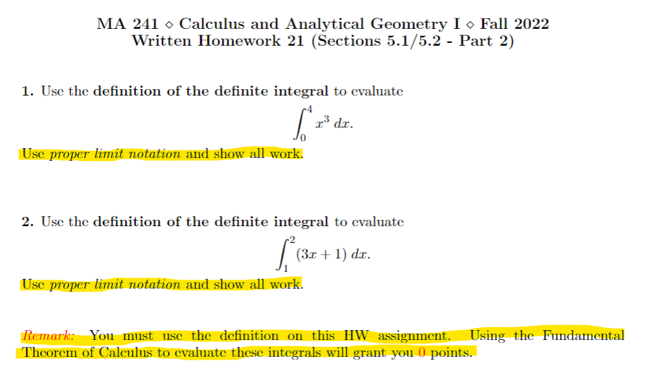 Solved MA 241⋄ Calculus and Analytical Geometry I ⋄ Fall | Chegg.com