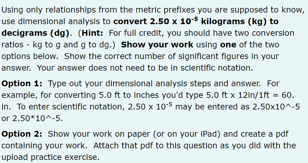 Solved Using only relationships from the metric prefixes you | Chegg.com