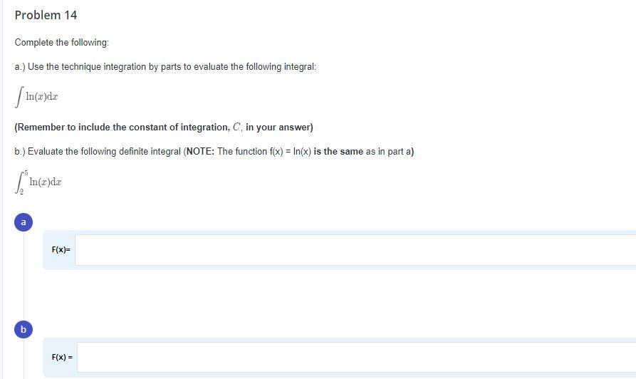 Solved Problem 14 Complete the following: a.) Use the | Chegg.com