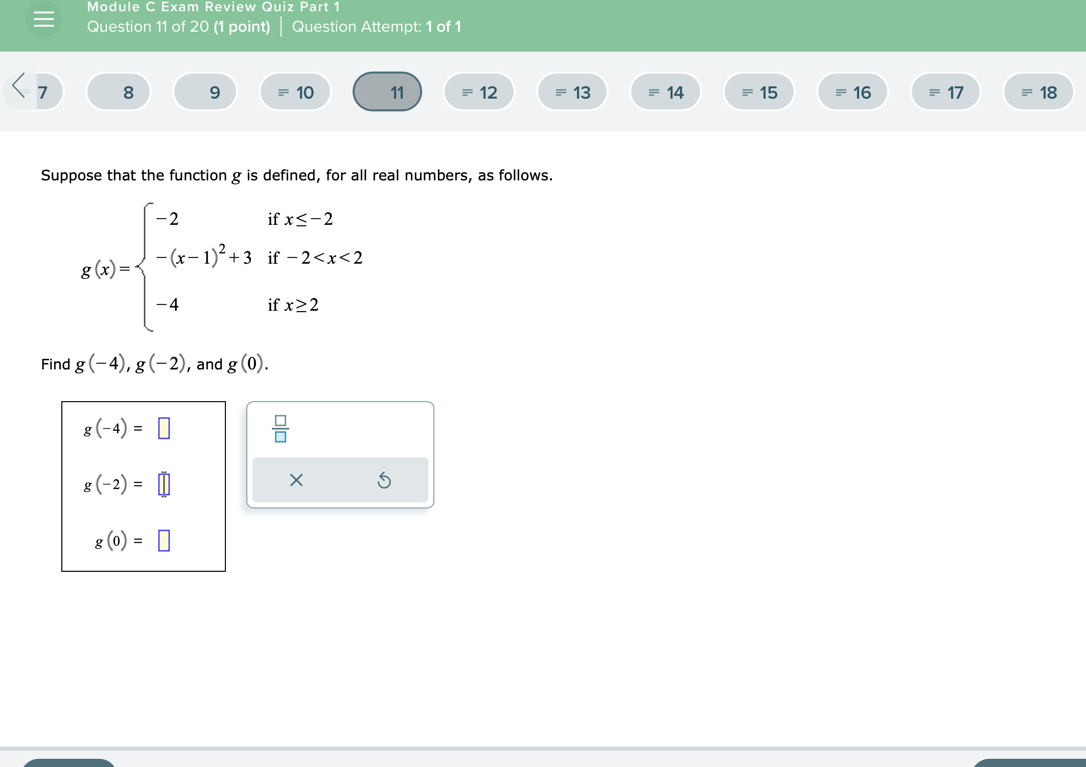 Solved Suppose that the function g is defined, for all real | Chegg.com