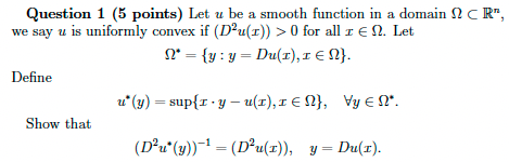Solved Question 1 (5 points) Let u be a smooth function in a | Chegg.com
