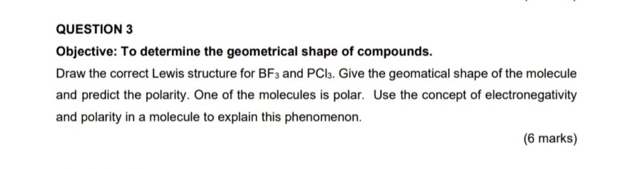 Solved helpQUESTION 3Objective: To determine the geometrical | Chegg.com