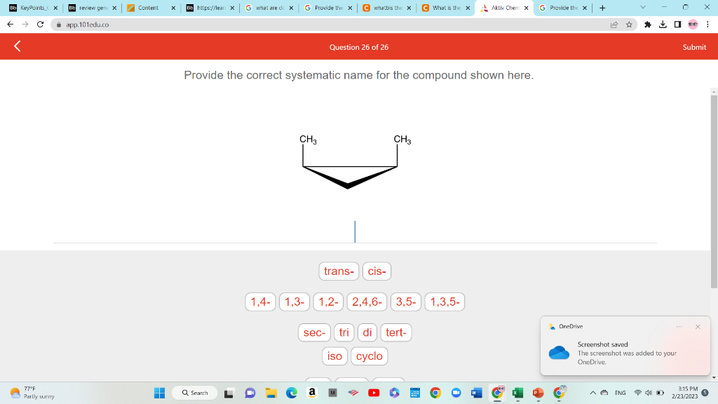 Solved Provide the correct systematic name for the compound | Chegg.com