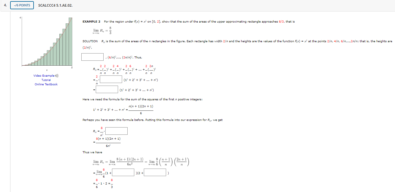 Solved 4. -/6 POINTS SCALCCC4 5.1.A.02. EXAMPLE 2 For the | Chegg.com