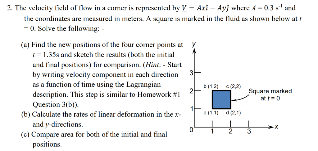 Solved 2. The velocity field of flow in a corner is | Chegg.com