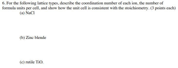Solved 6 For The Following Lattice Types Describe The
