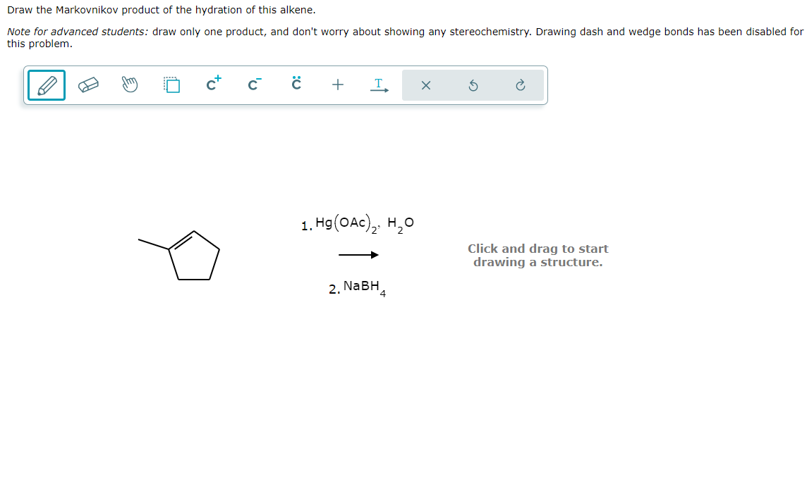 Solved Draw the Markovnikov product of the hydration of this | Chegg.com