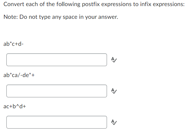 Solved Convert each of the following postfix expressions to | Chegg.com