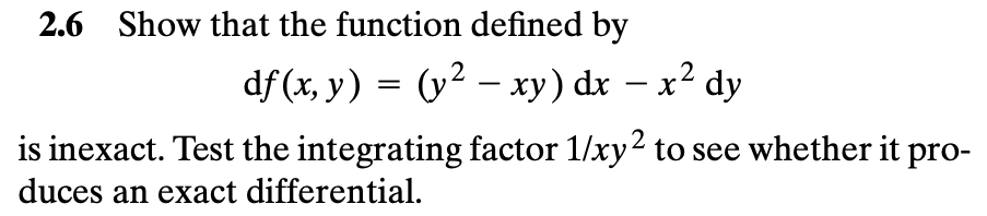 Solved 2.6 Show that the function defined by df(x, y) = (y2 | Chegg.com