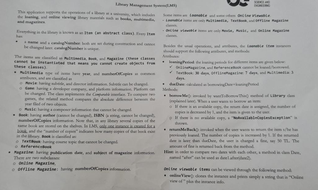 Library Management System(LMS) This application | Chegg.com