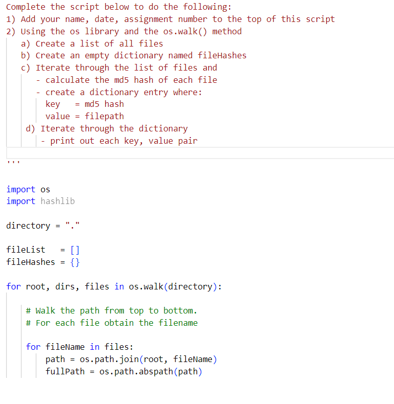 Solved Complete the script below to do the following: IN | Chegg.com