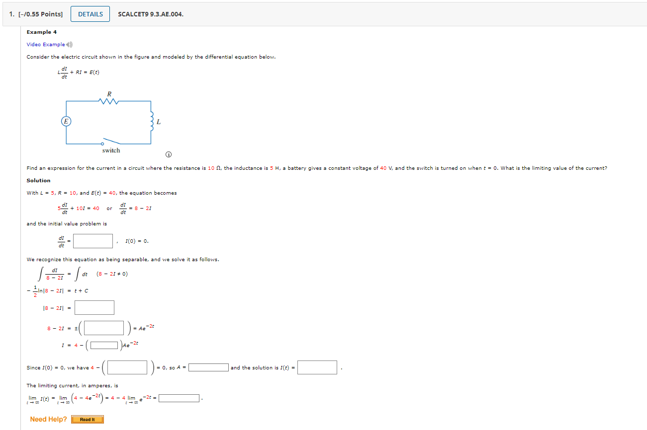 Solved Example 4 Video Example (1) Consider the electric | Chegg.com
