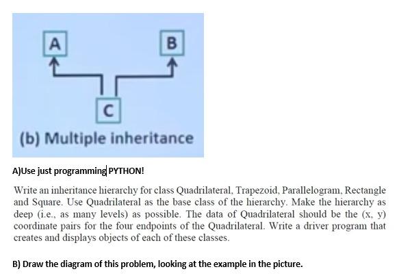 Solved А B с (b) Multiple inheritance A)Use just programming | Chegg.com