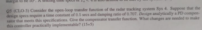 Solved QS (CLO-3) Consider the open-loop transfer function | Chegg.com